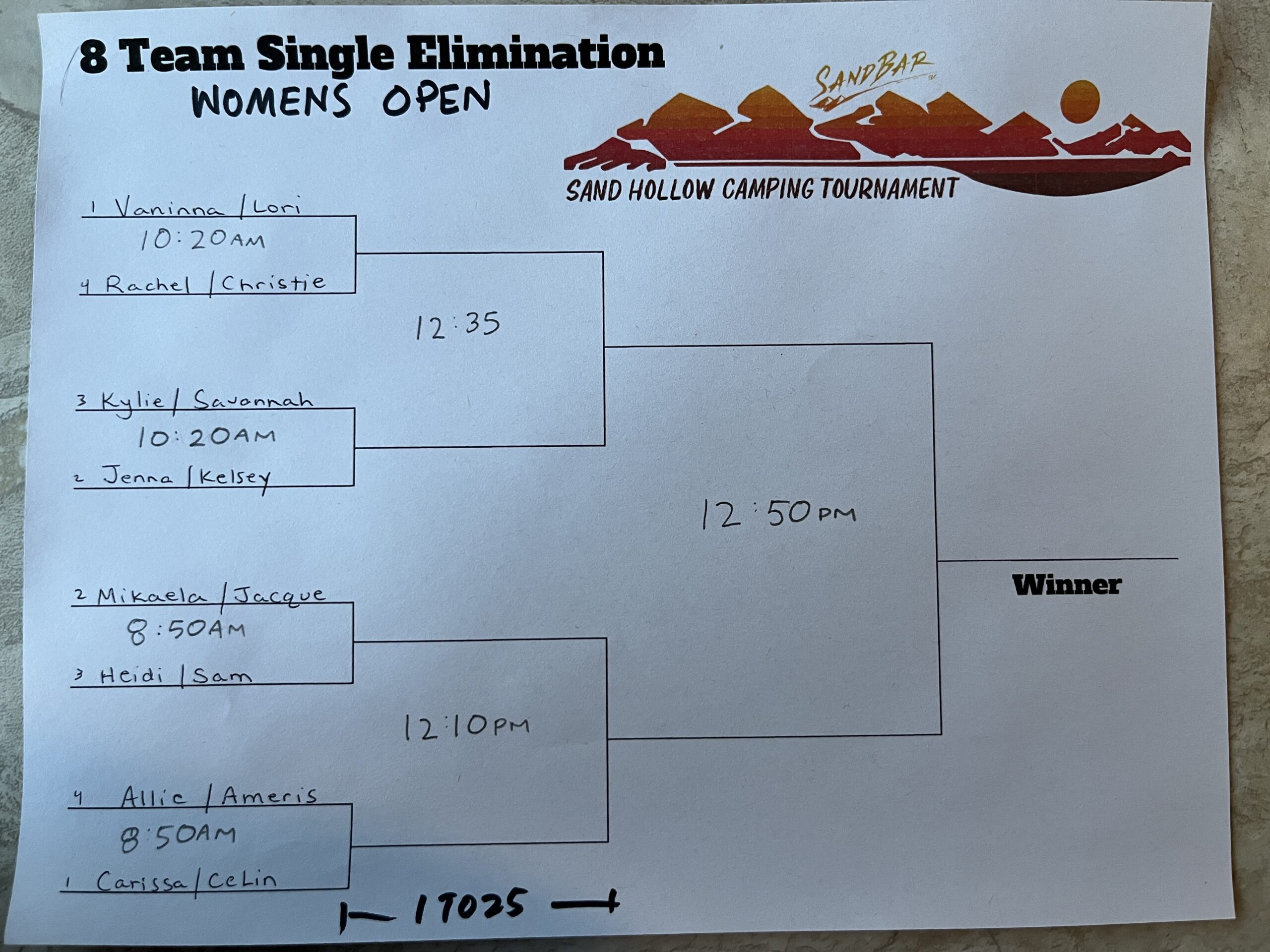 Sand Hollow Tournament Brackets – SandBar SLC